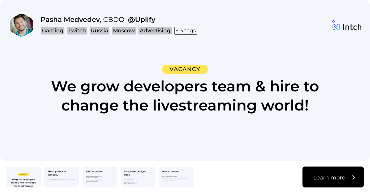 Pasha Medvedev - We grow developers team & hire to change the ...