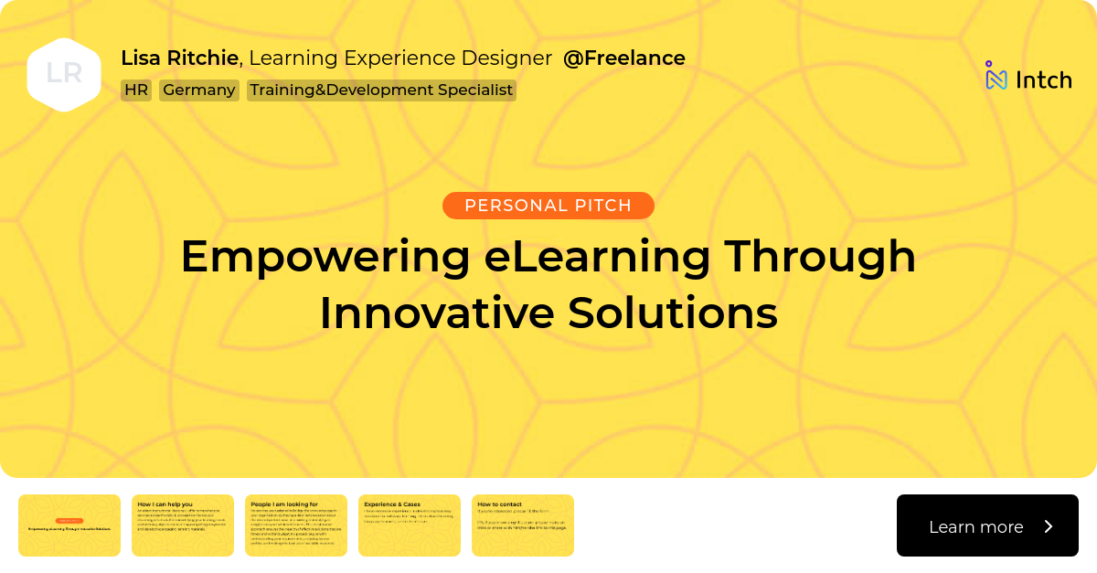 Lisa Ritchie - Empowering eLearning Through Innovative Solutions | Intch