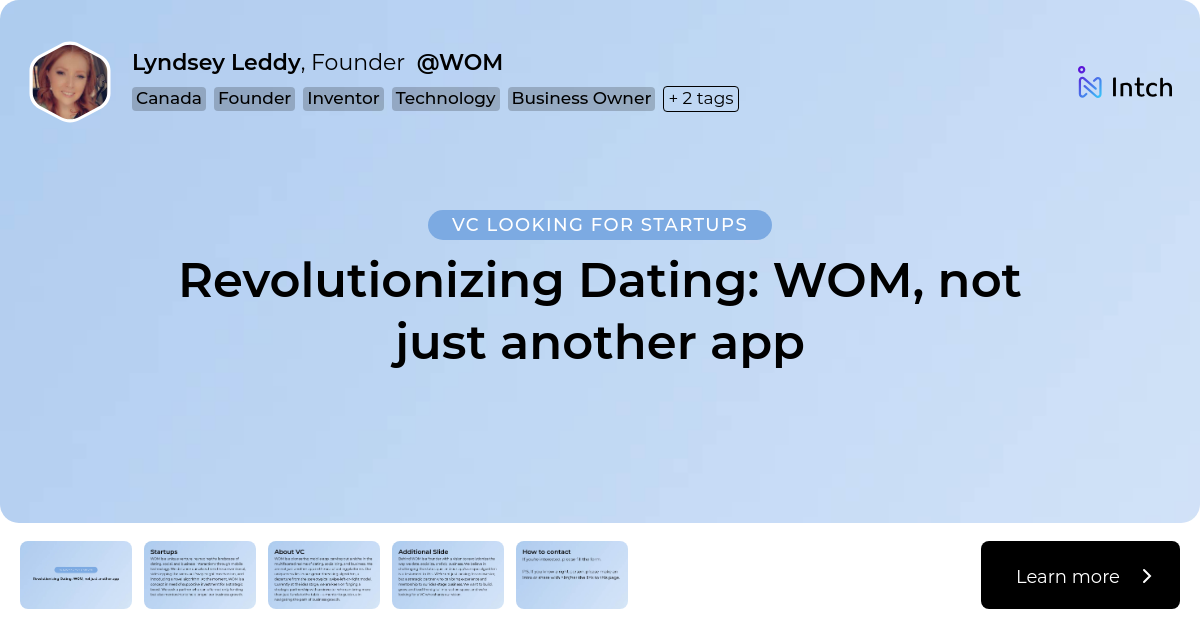 Lyndsey Leddy - Revolutionizing Dating: WOM, not just another app | Intch