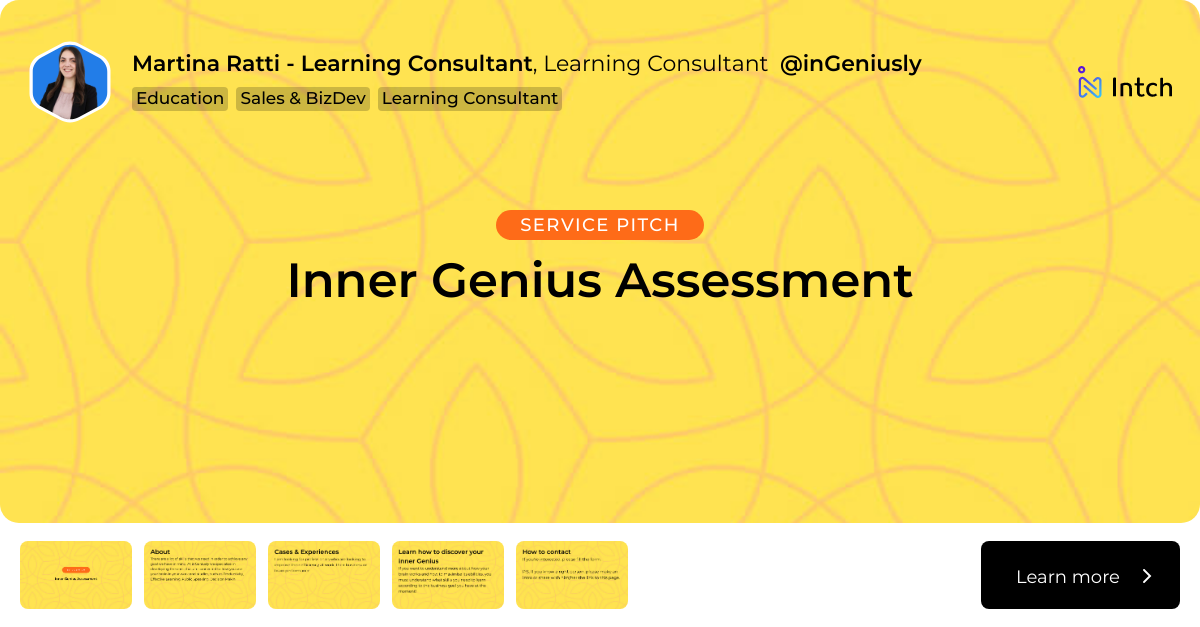 Martina Ratti - Learning Consultant - Inner Genius Assessment | Intch