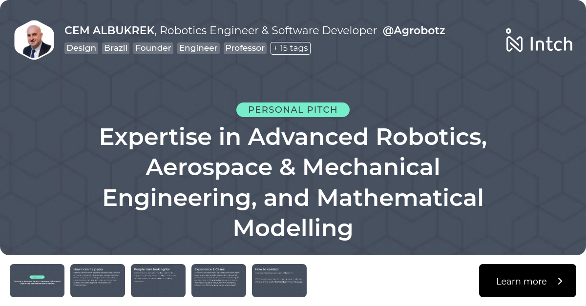 CEM ALBUKREK - Expertise in Advanced Robotics, Aerospace & Mechanical Engineering, and ...