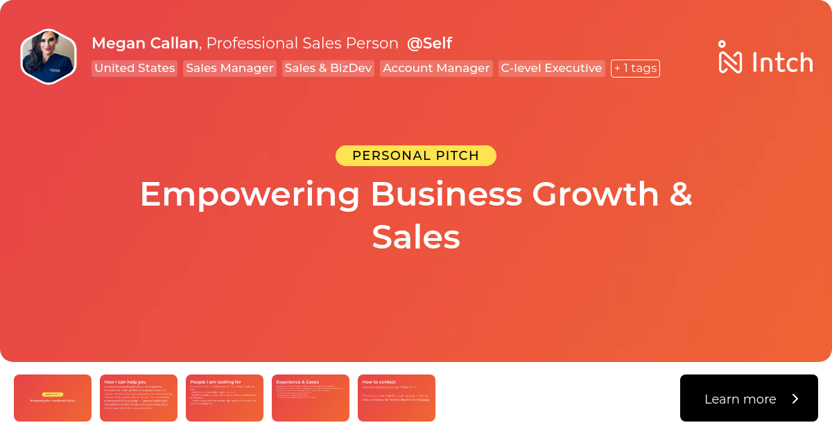 Megan Callan - Empowering Business Growth & Sales | Intch