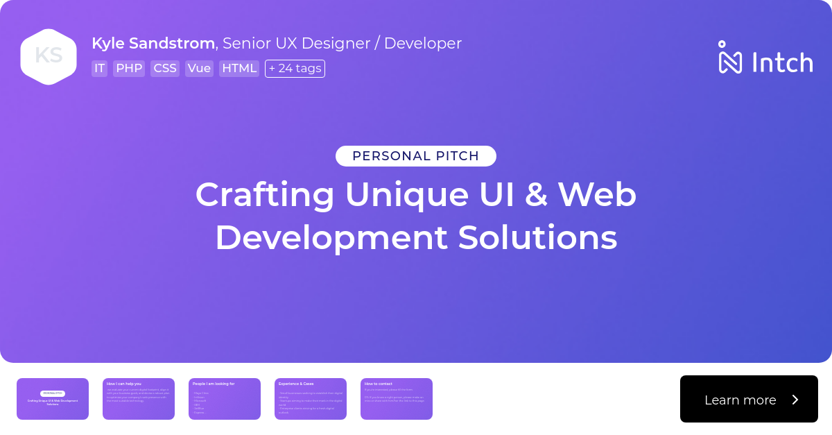 Kyle Sandstrom - Crafting Unique UI & Web Development Solutions | Intch