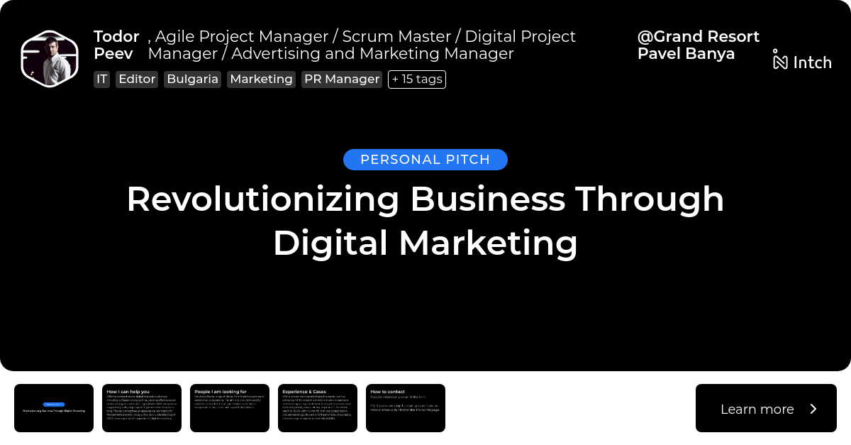 Todor Peev - Revolutionizing Business Through Digital Marketing | Intch