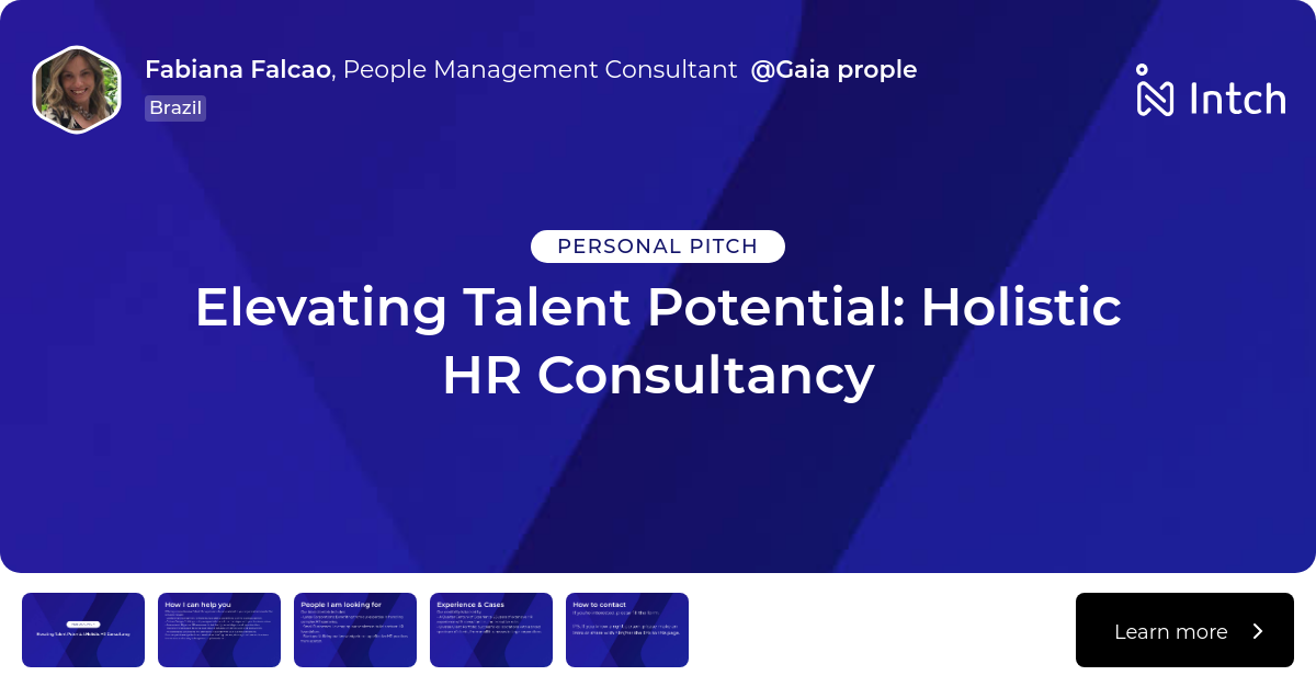 Fabiana Falcao - Elevating Talent Potential: Holistic HR Consultancy | Intch