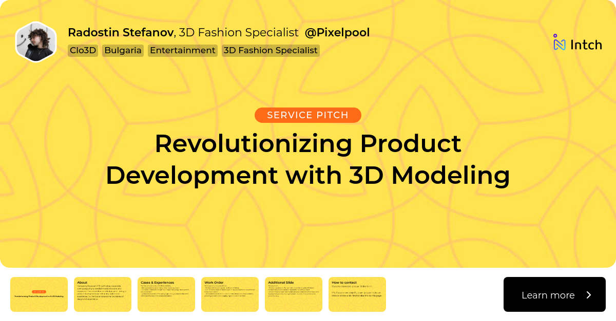 Radostin Stefanov - Revolutionizing Product Development with 3D Modeling | Intch