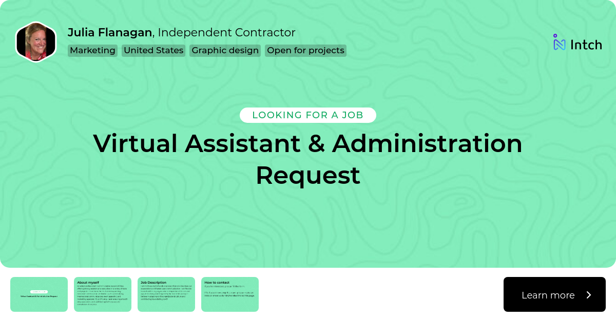 Julia Flanagan - Virtual Assistant & Administration Request | Intch