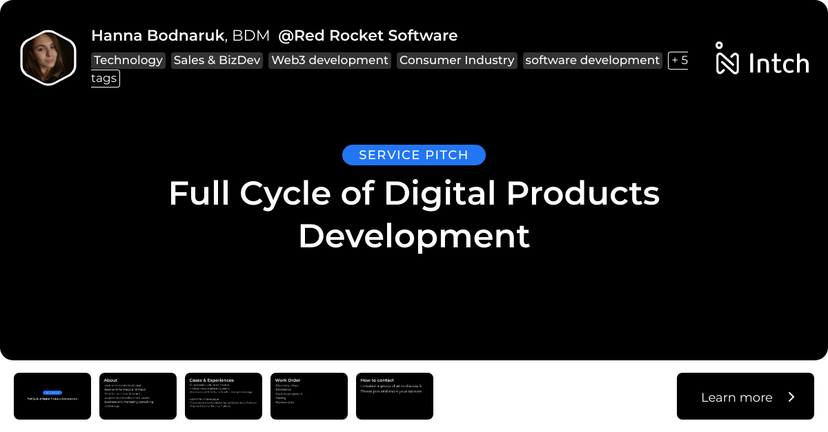 Hanna Bodnaruk - Full Cycle of Digital Products Development | Intch