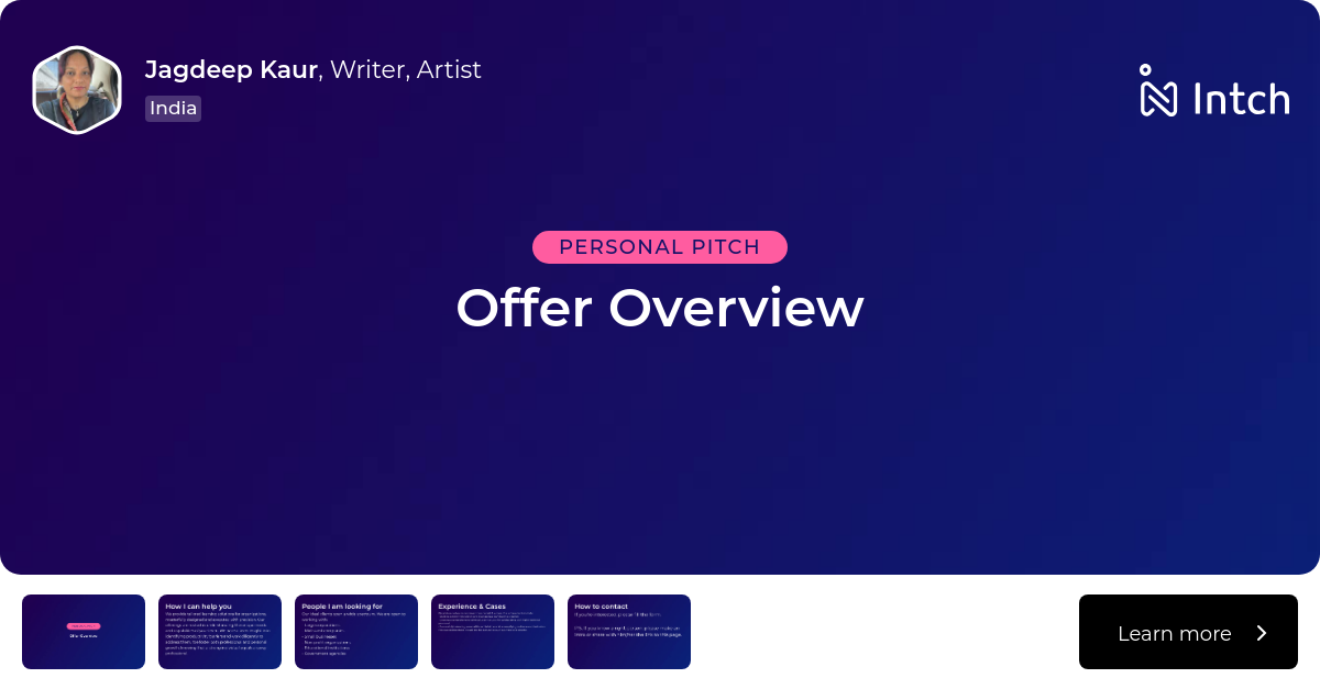 Jagdeep Kaur - Offer Overview | Intch
