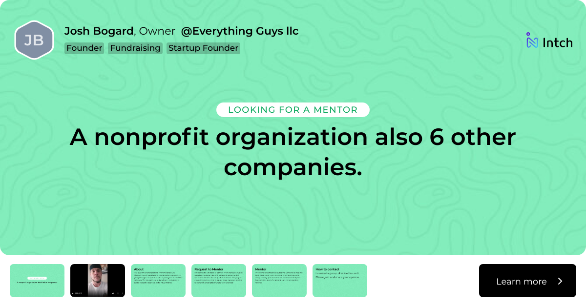 Josh Bogard - A nonprofit organization also 6 other companies. | Intch