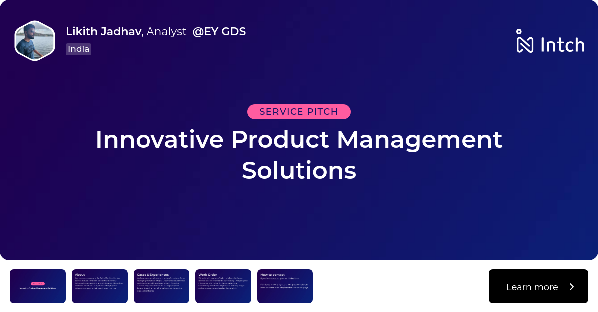 Likith Jadhav - Innovative Product Management Solutions | Intch