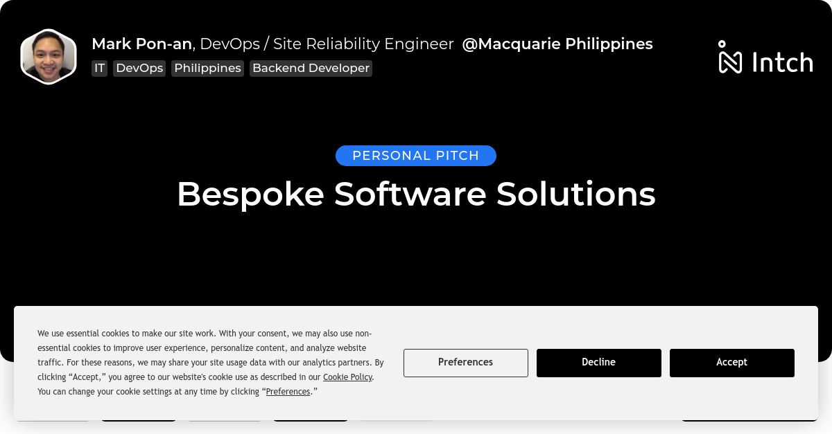 Mark Pon-an - Bespoke Software Solutions | Intch