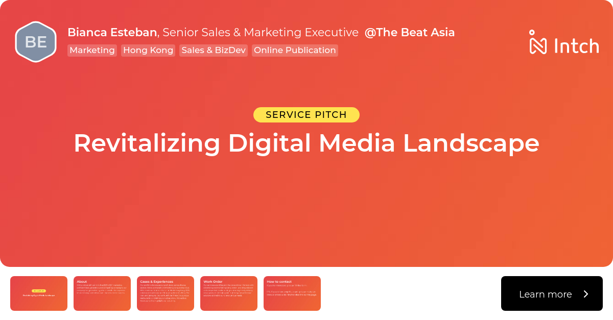 Bianca Esteban - Revitalizing Digital Media Landscape | Intch