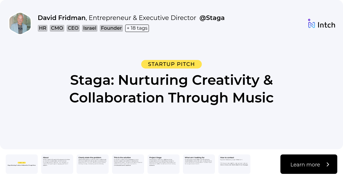 David Fridman - Staga: Nurturing Creativity & Collaboration Through ...
