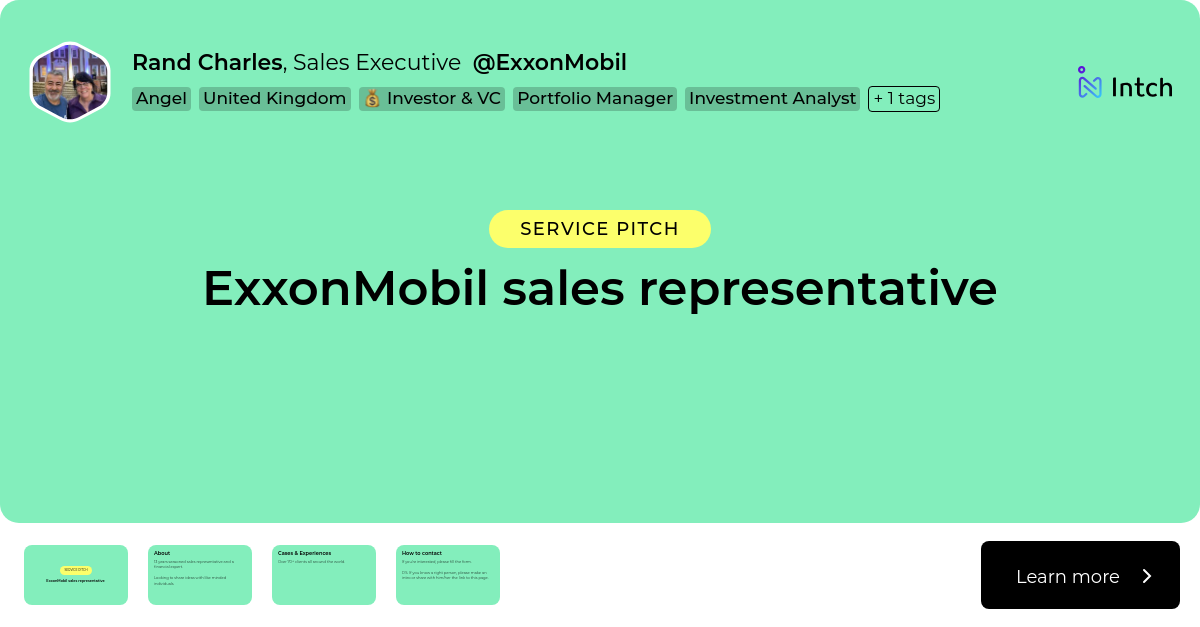 Rand Charles - ExxonMobil sales representative | Intch