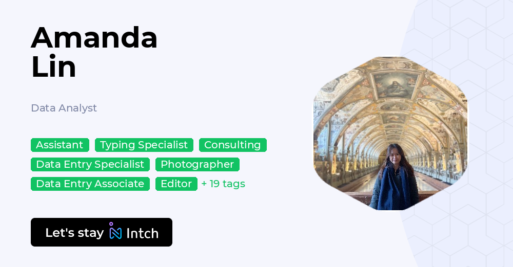 Amanda Lin - Data Analyst, | Intch