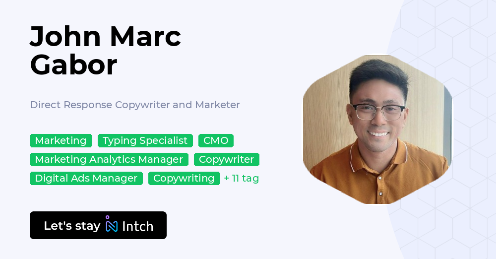 John Marc Gabor - Direct Response Copywriter and Marketer, | Intch
