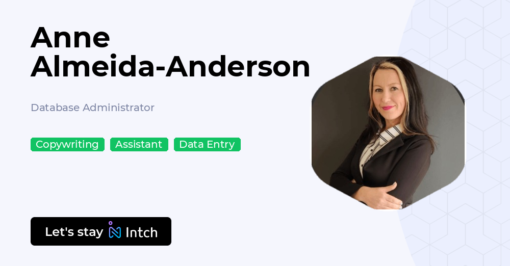 Anne Almeida-Anderson - Database Administrator, | Intch