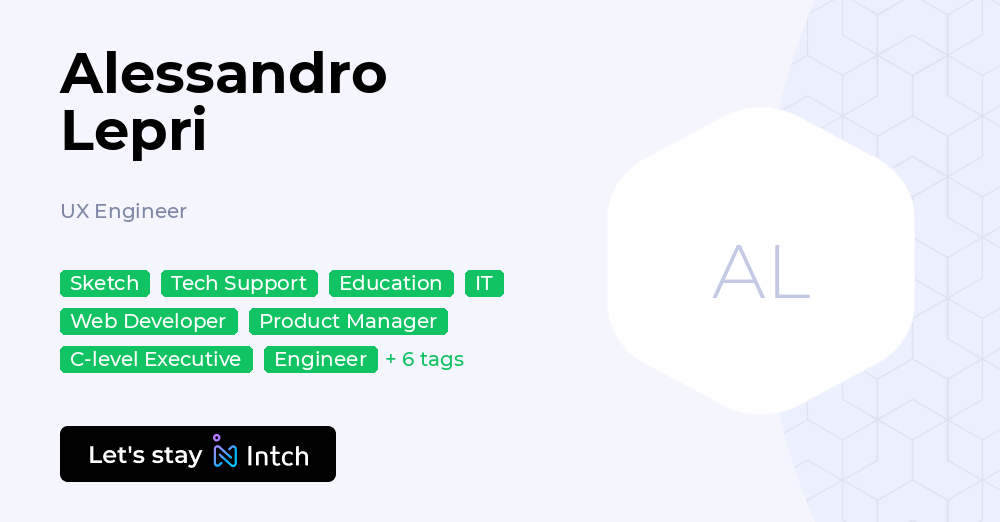 Alessandro Lepri - UX Engineer, | Intch