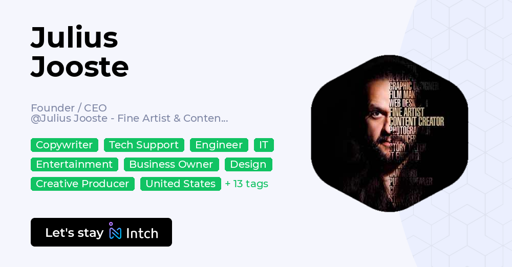 Julius Jooste - Founder / CEO, Julius Jooste - Fine Artist & Content ...