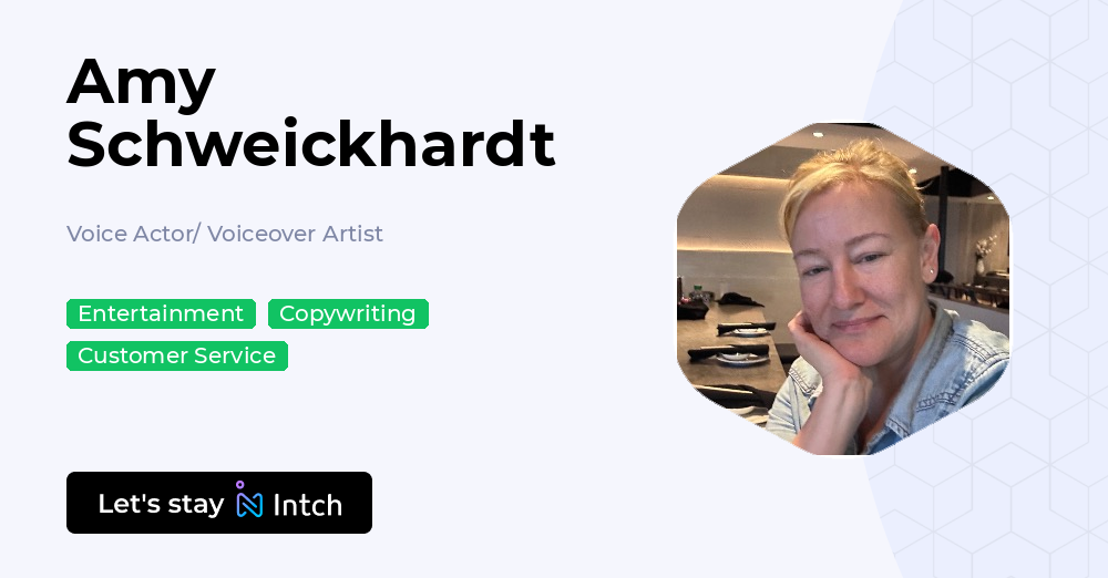 Amy Schweickhardt - Voice Actor/ Voiceover Artist, | Intch