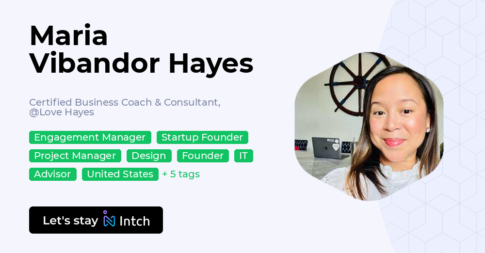 Maria Vibandor Hayes - Certified Business Coach & Consultant,, Love ...