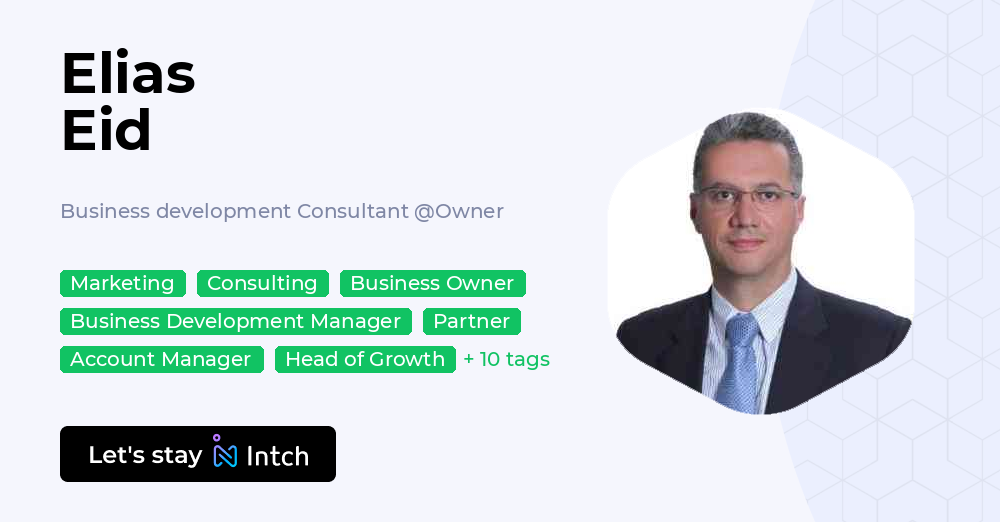 Elias Eid - Business development Consultant, Owner | Intch