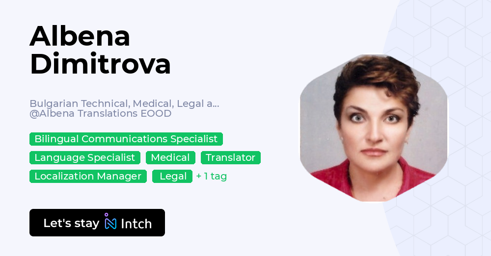 Albena Dimitrova - Bulgarian Technical, Medical, Legal and Financial ...