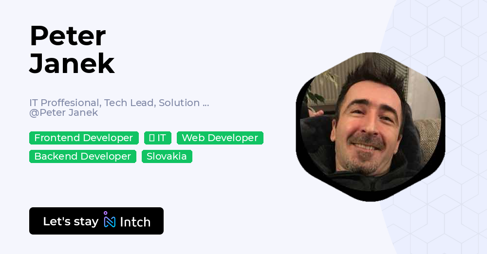 Peter Janek - IT Proffesional, Tech Lead, Solution Architect, Fullstack Developer, Peter Janek ...