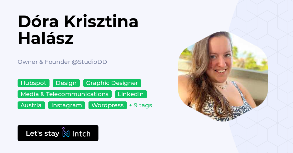 Dóra Krisztina Halász - Owner & Founder, StudioDD | Intch