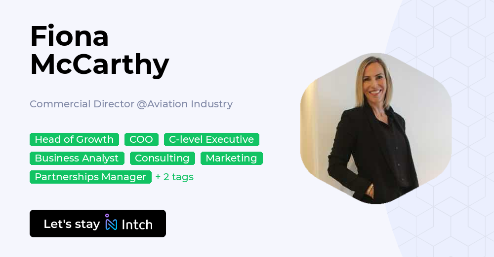 Fiona McCarthy - Commercial Director, Aviation Industry | Intch