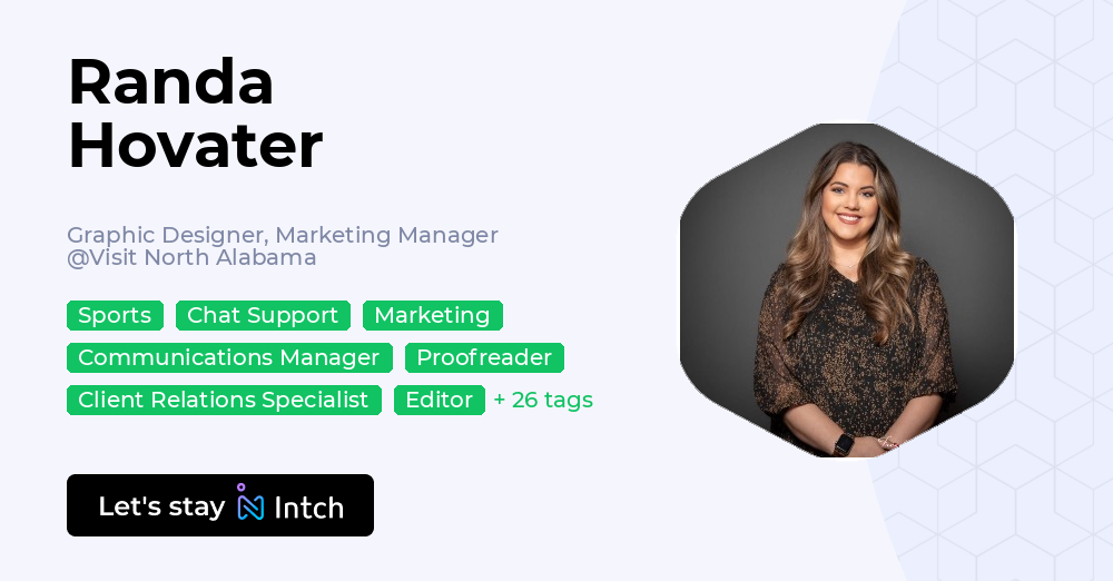 Randa Hovater - Graphic Designer, Marketing Manager, Visit North Alabama | Intch
