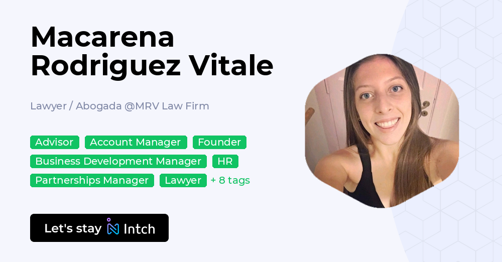 Macarena Rodriguez Vitale - Lawyer / Abogada, MRV Law Firm | Intch