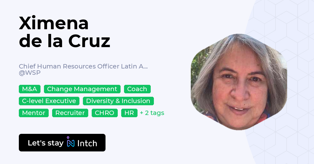 Ximena de la Cruz - Chief Human Resources Officer Latin America, WSP ...
