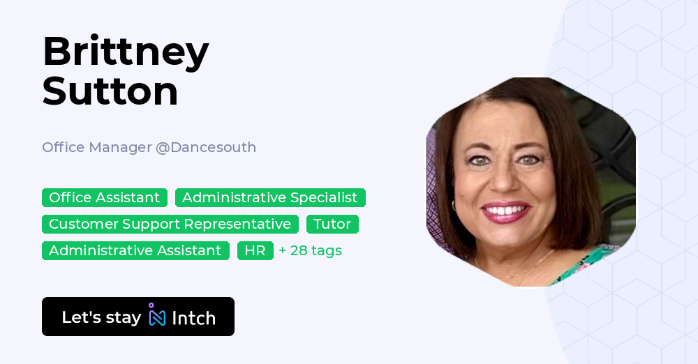 Brittney Sutton - Office Manager, Dancesouth | Intch
