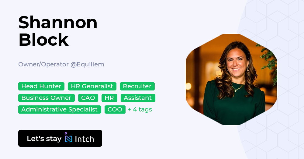 Shannon Block - Owner/Operator, Equiliem | Intch
