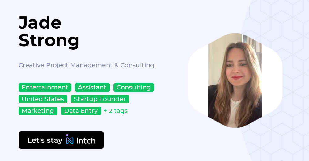 Jade Strong - Creative Project Management & Consulting, | Intch