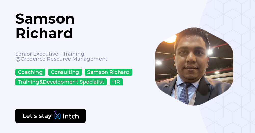 Samson Richard - Senior Executive - Training, Credence Resource ...