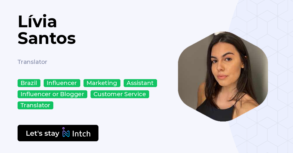 Lívia Santos - Translator, | Intch