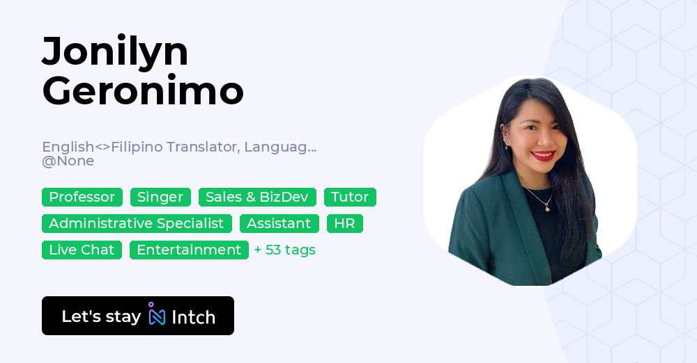 Jonilyn Geronimo - English Filipino Translator, Language Trainer, and ...