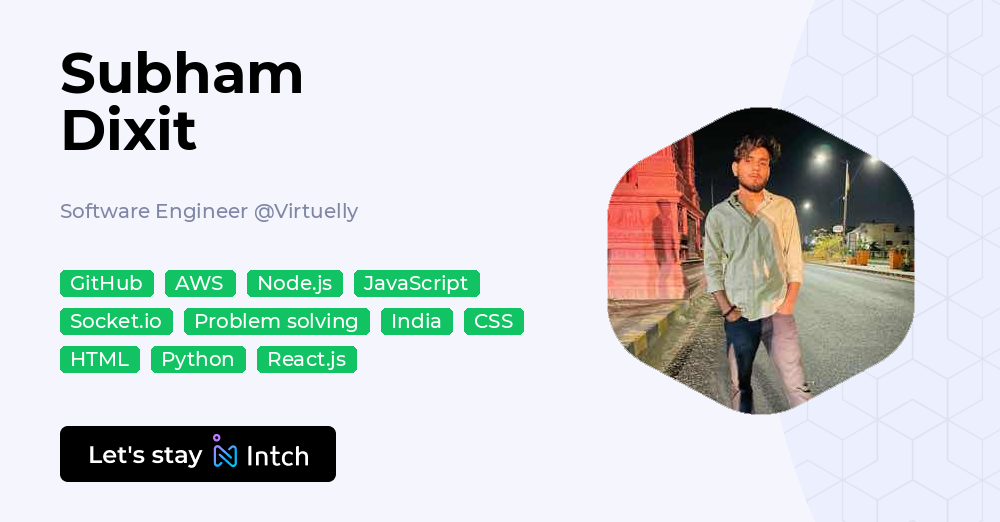 Subham Dixit - Software Engineer, Virtuelly | Intch