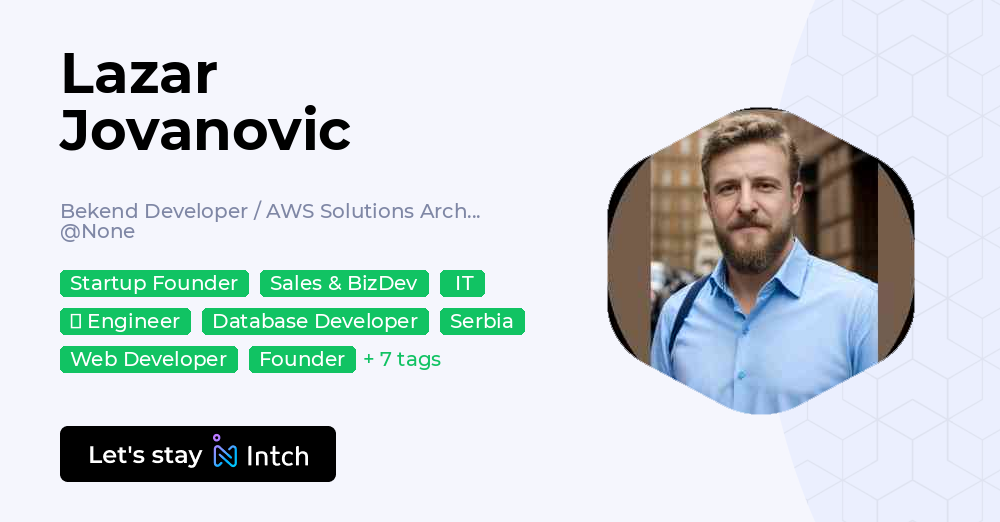 Lazar Jovanovic - Bekend Developer / AWS Solutions Architect, | Intch