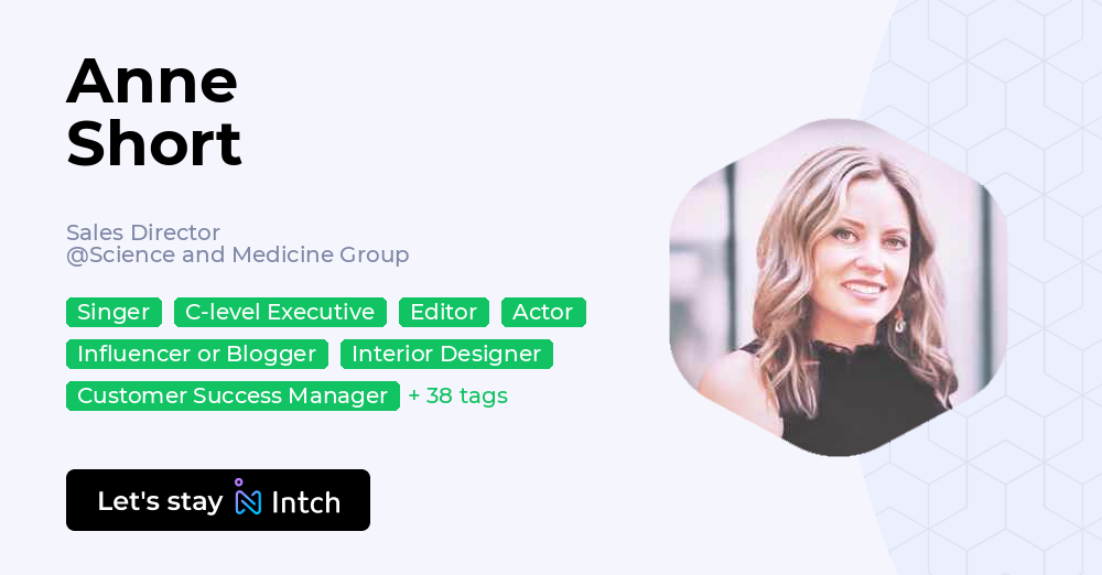 Anne Short - Sales Director, Science and Medicine Group | Intch