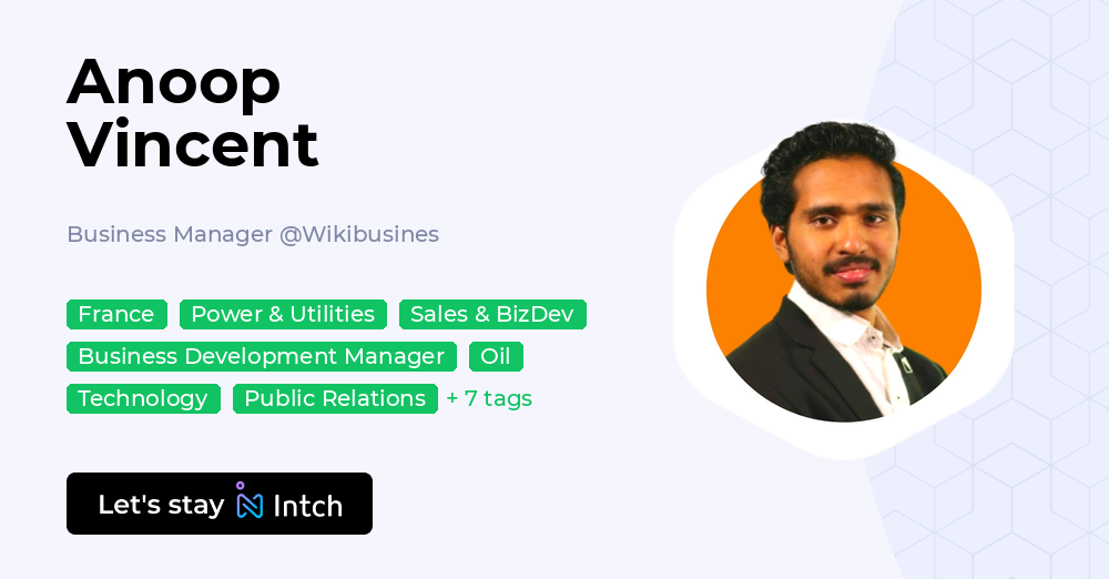 Anoop Vincent - Business Manager, Wikibusines | Intch
