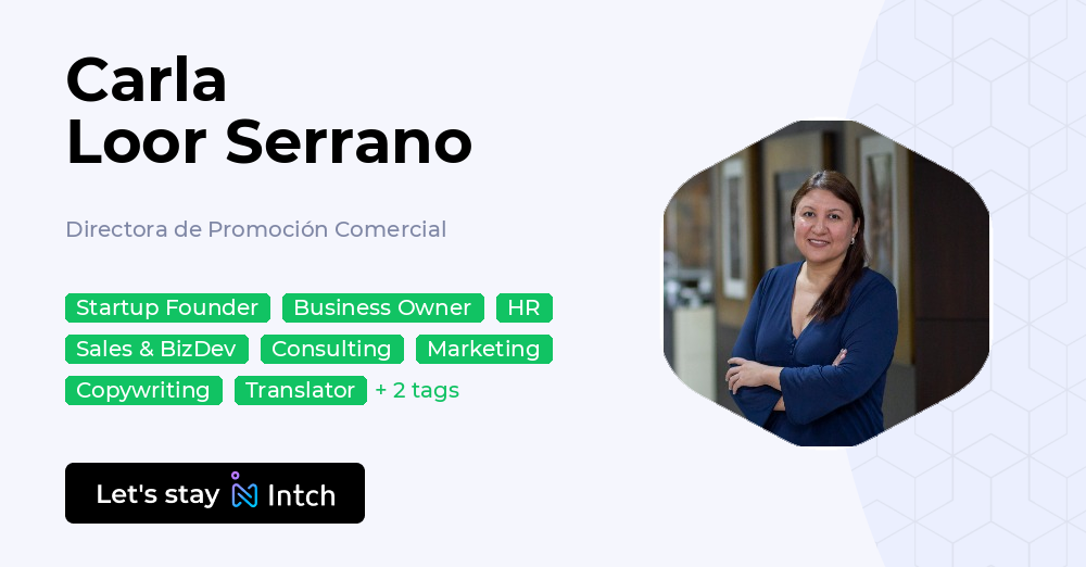 Carla Loor Serrano - Directora de Promoción Comercial, | Intch
