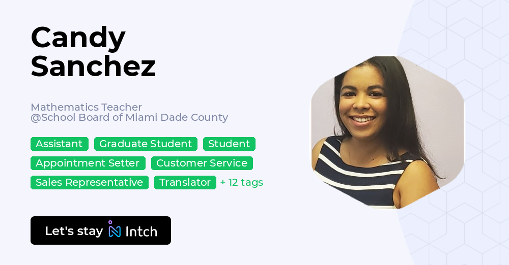 Candy Sanchez - Mathematics Teacher, School Board of Miami Dade County ...