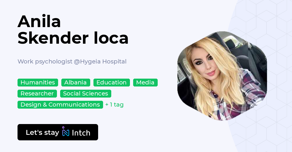 Anila Skender loca - Work psychologist, Hygeia Hospital | Intch