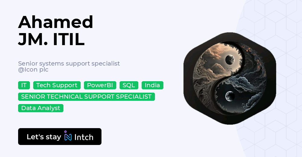 Ahamed JM. ITIL - Senior systems support specialist, Icon plc | Intch