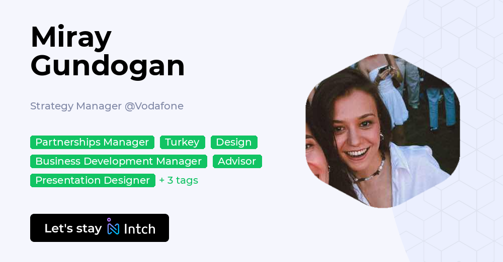 Miray Gundogan - Strategy Manager, Vodafone | Intch