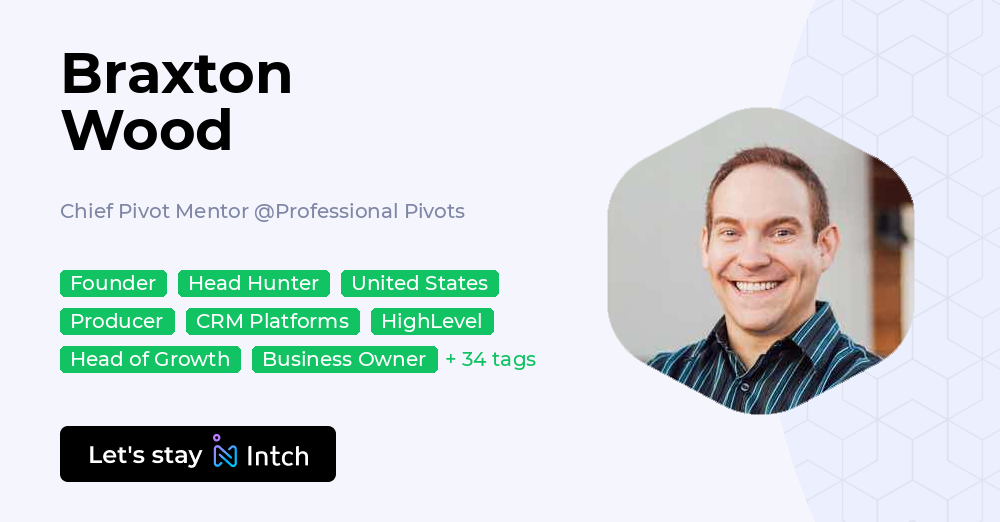 Braxton Wood - Chief Pivot Mentor, Professional Pivots | Intch